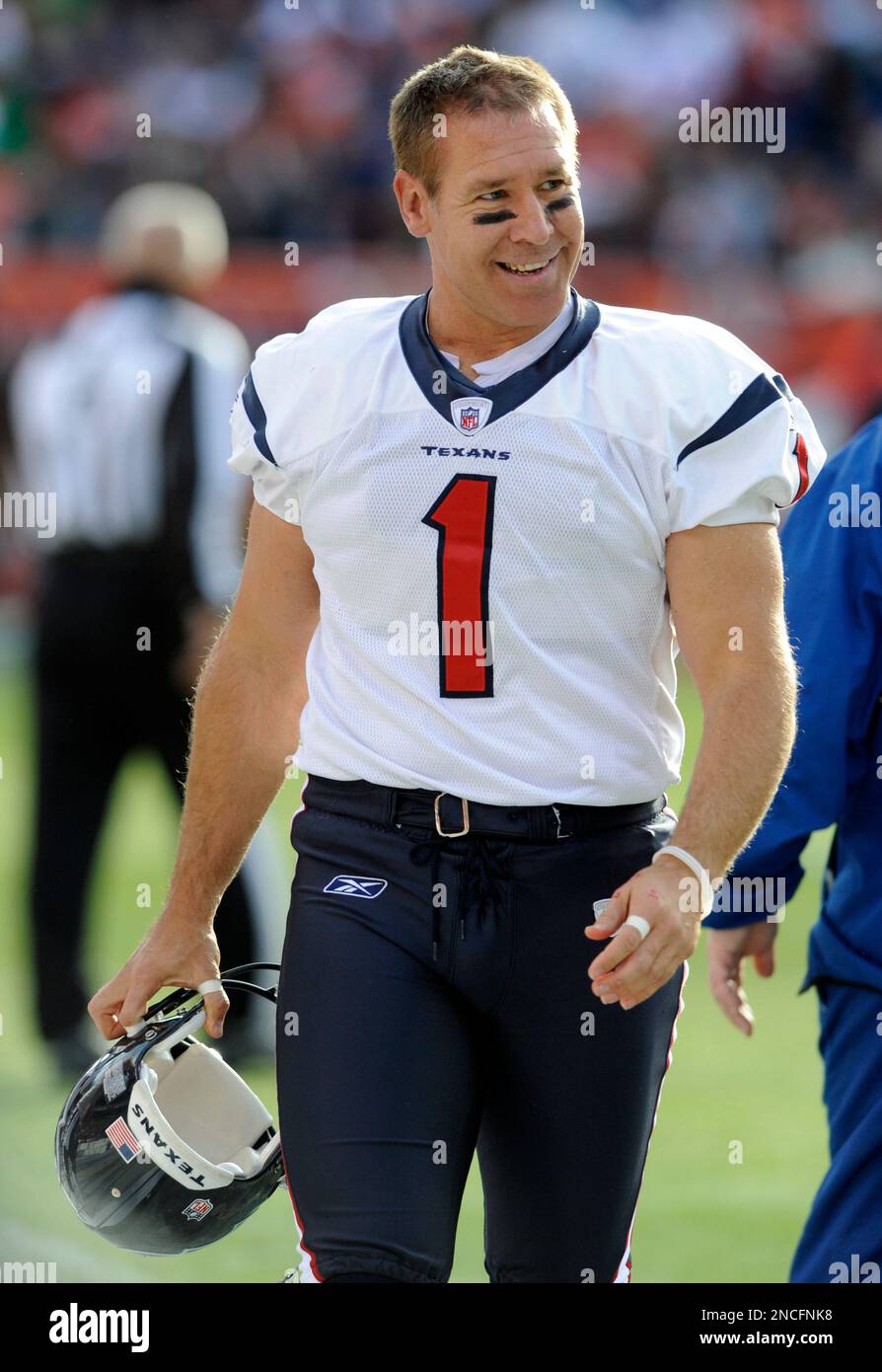 Houston Texans punter Matt Turk reacts against the Denver Broncos ...