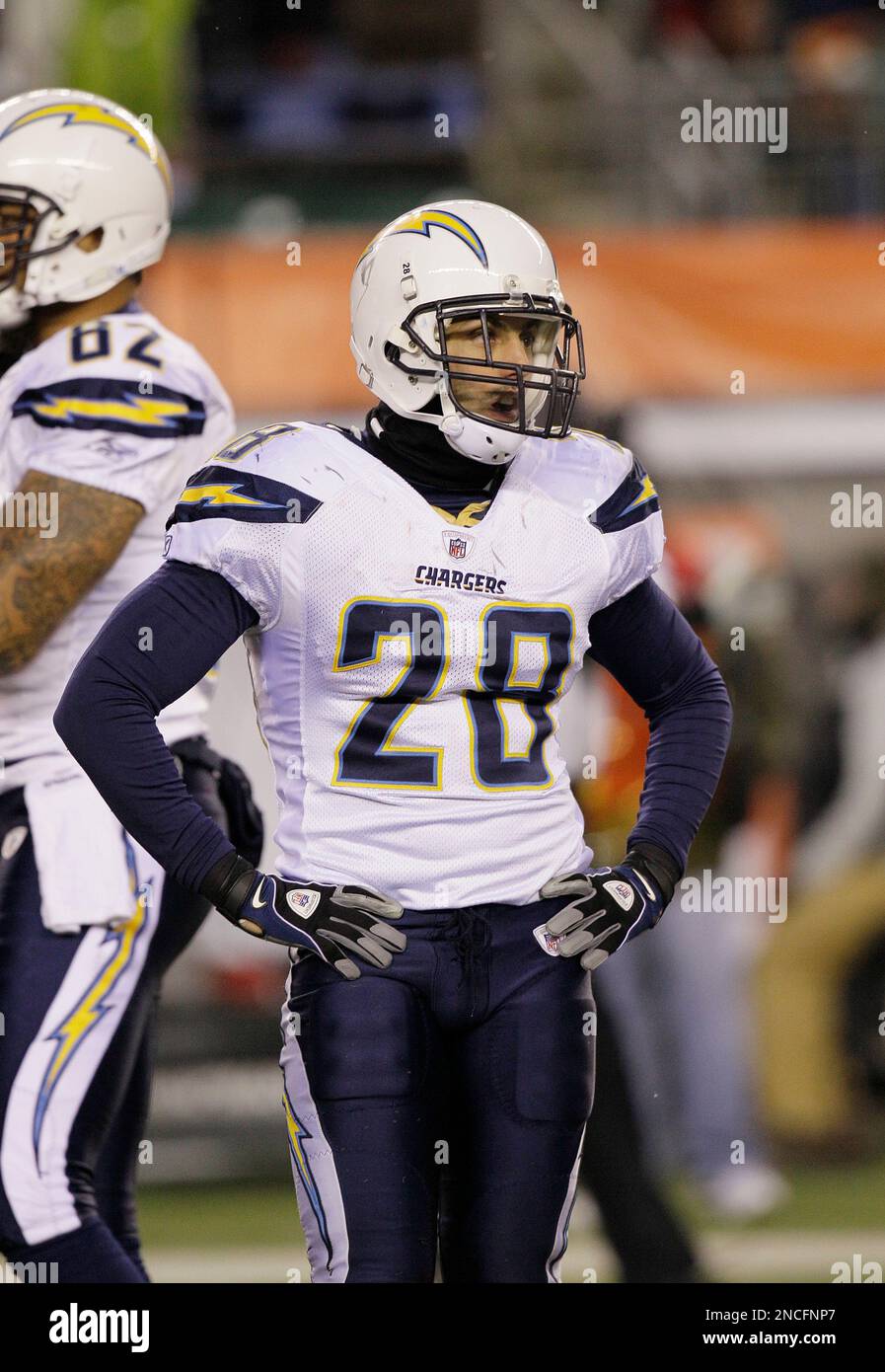 San Diego Chargers safety Steve Gregory in action during the first half ...