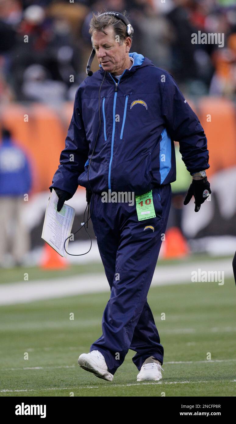 San Diego Chargers head coach Norv Turner in action against the ...