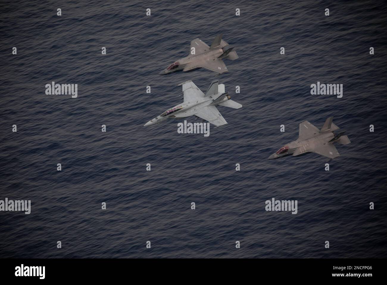 230212-N-EI127-1255 Two F-35B Lightning IIs, assigned to Marine Fighter ...