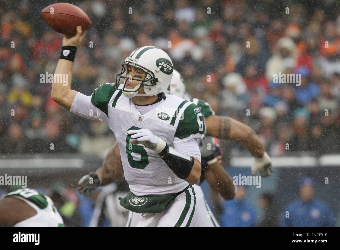 New York Jets quarterback Mark Sanchez throws in the first half an NFL ...