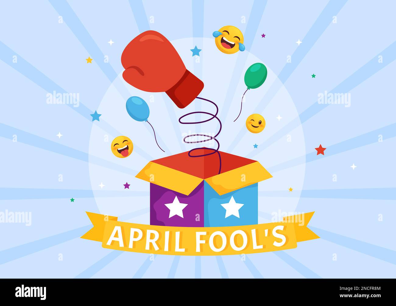 Happy April Fools' Day Celebration Illustration wearing a Jester Hat ...