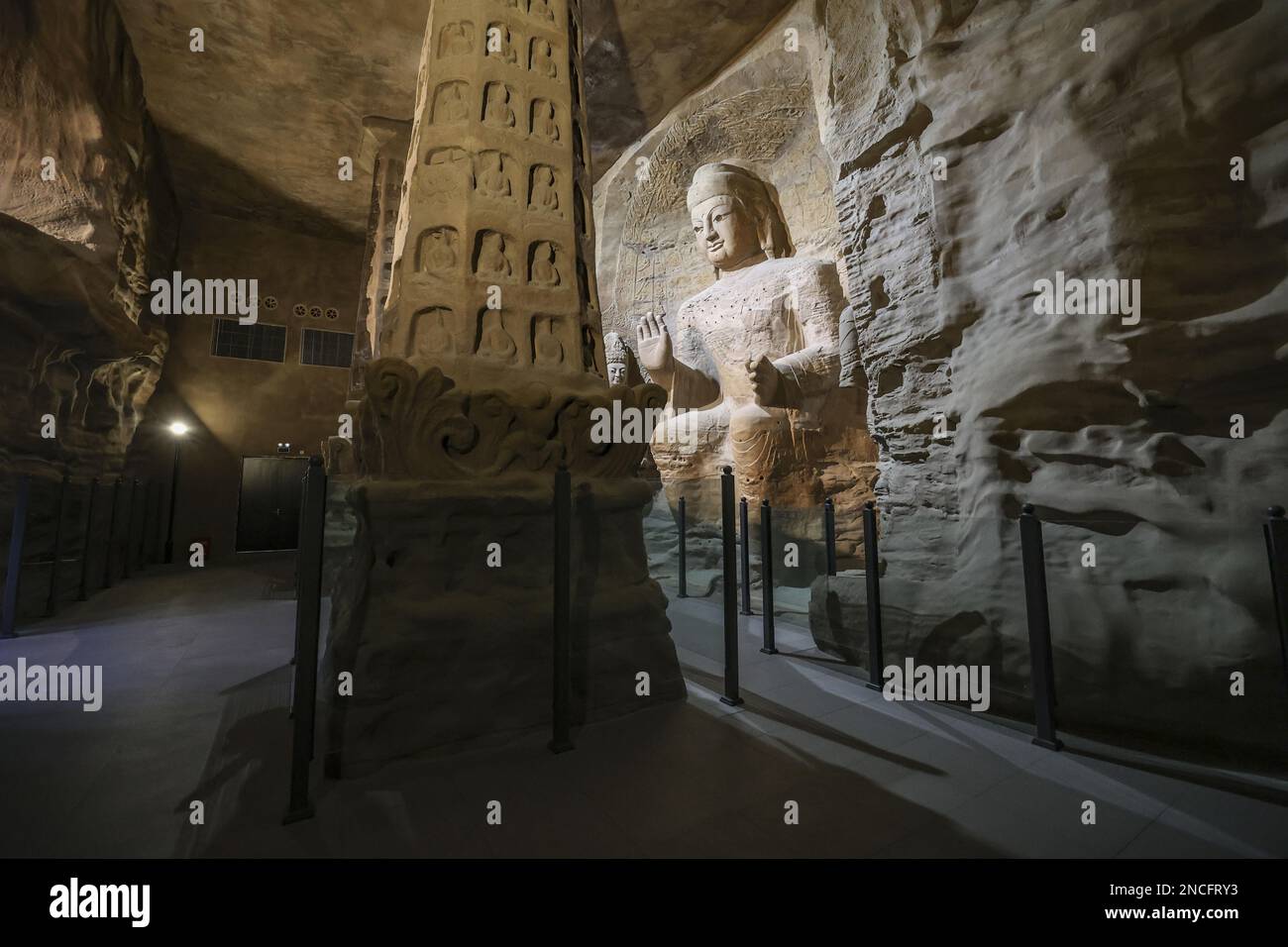 A 3D printed replica of Cave No. 3 in the Yungang Grottoes shows a 9.93 ...