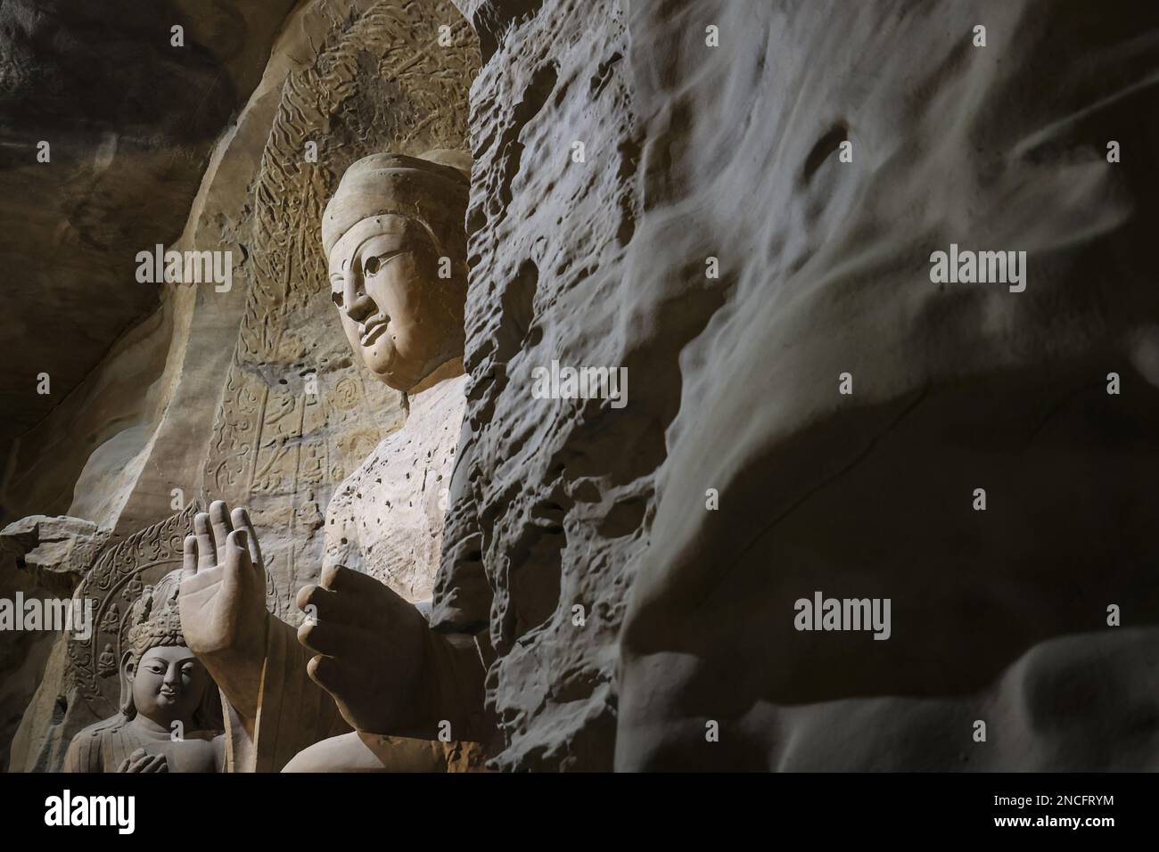 A 3D printed replica of Cave No. 3 in the Yungang Grottoes shows a 9.93 ...