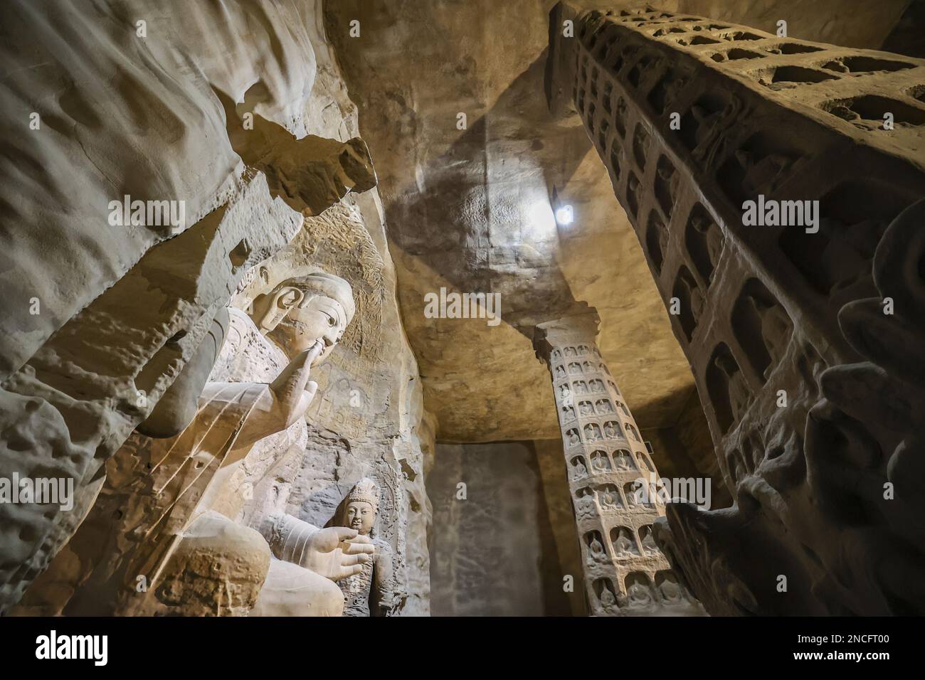 A 3D printed replica of Cave No. 3 in the Yungang Grottoes shows a 9.93 ...