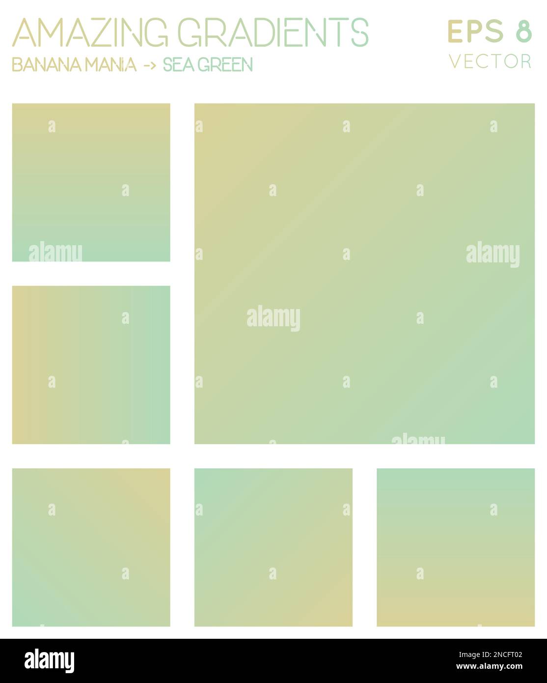 Colorful gradients in banana mania and sea green color tones. Actual ...