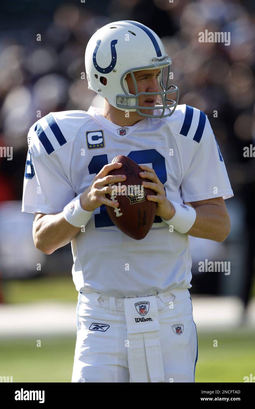 Indianapolis Colts quarterback Peyton Manning (18) before an NFL ...