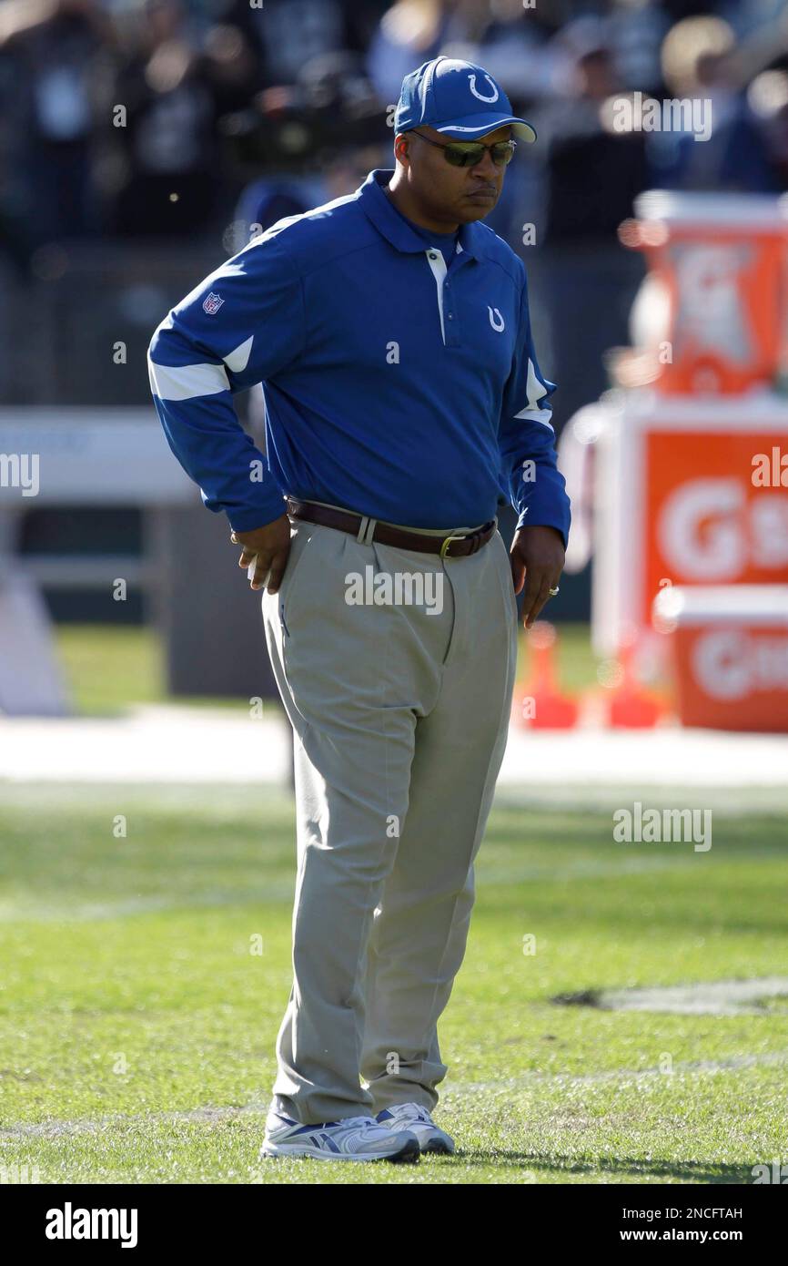Indianapolis Colts head coach Jim Caldwell before an NFL football game ...
