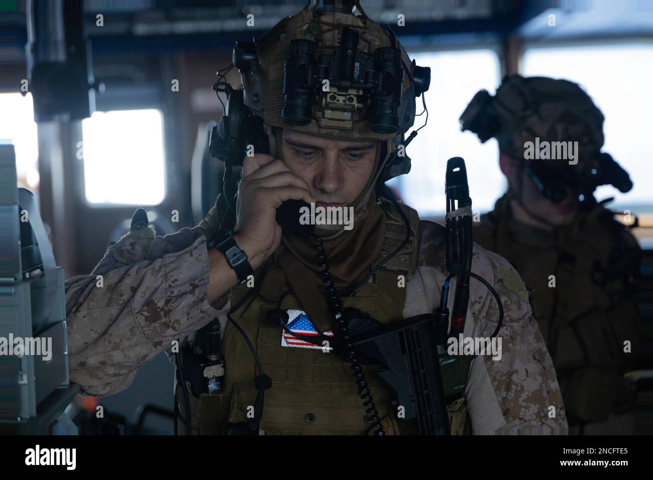 U.S. Marine Corps Capt. Robert Dalbec, a reconnaissance officer, with ...