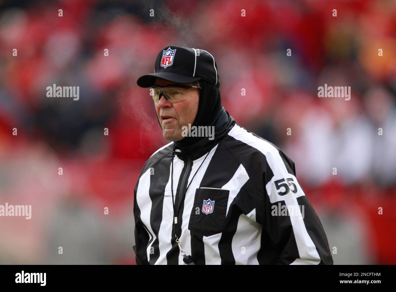 NFL line judge Tom Barnes (55) during the first half of an NFL football ...
