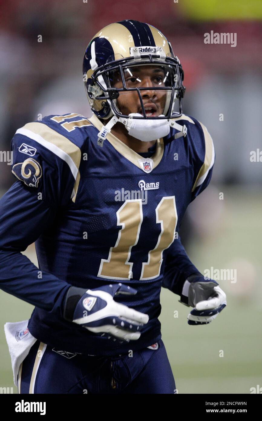 St. Louis Rams wide receiver Brandon Gibson warms up before the start ...