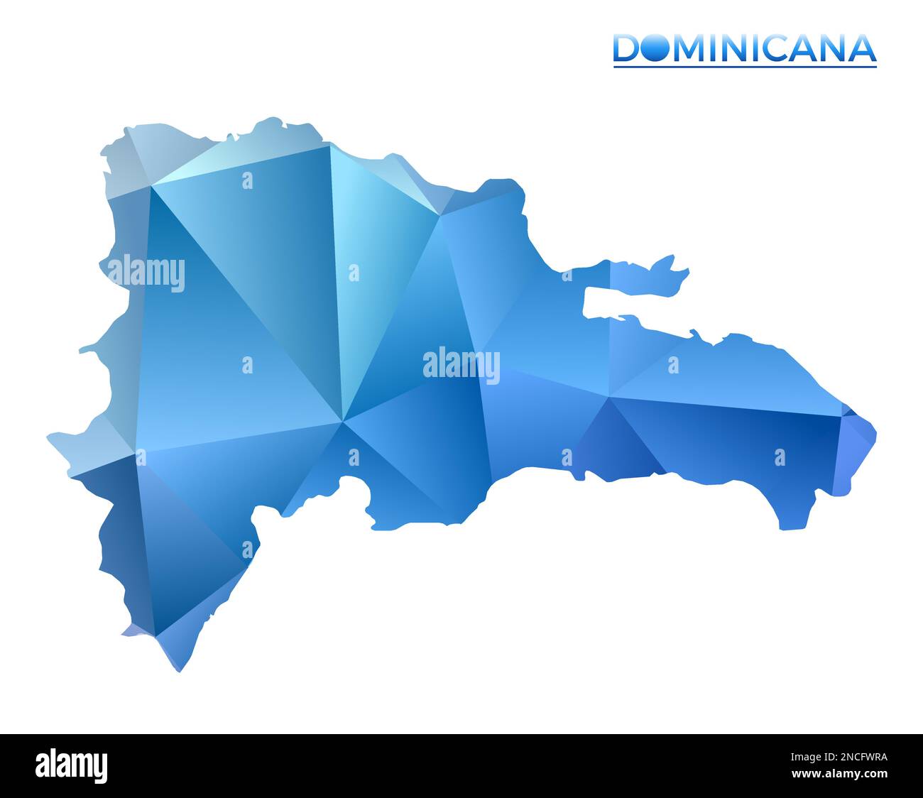 Vector polygonal Dominicana map. Vibrant geometric country in low poly ...