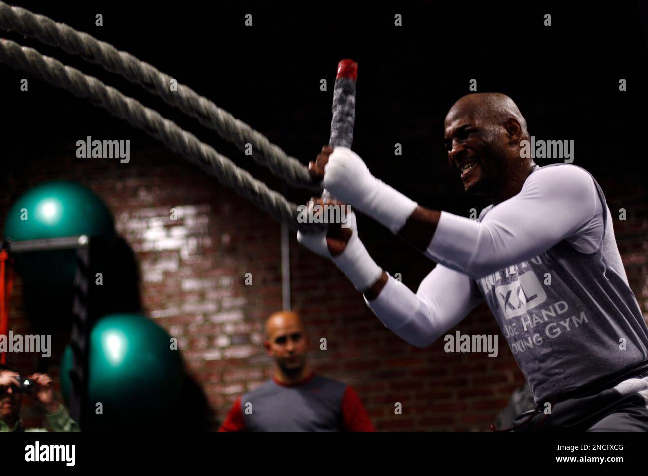 *Boxer Bernard Hopkins is seen during an open workout in Philadelphia ...