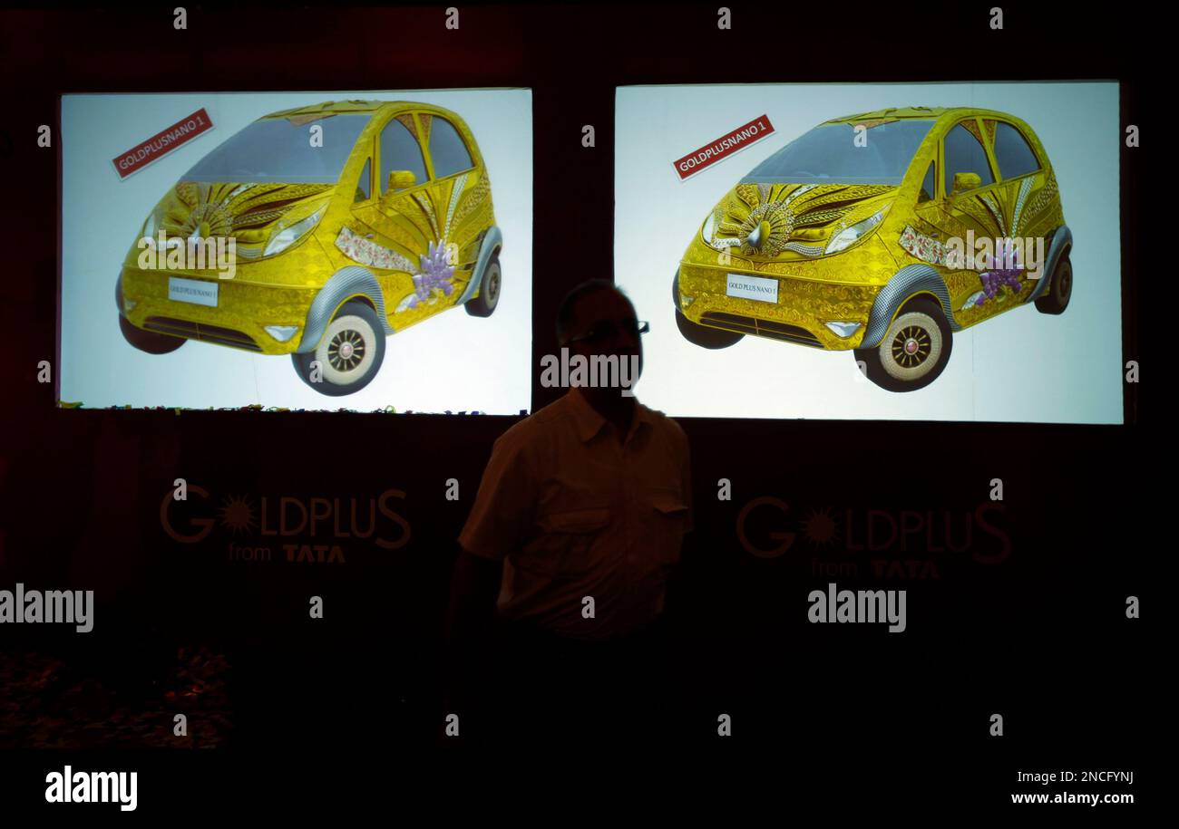 The final design of the Goldplus Nano car is on display during its ...