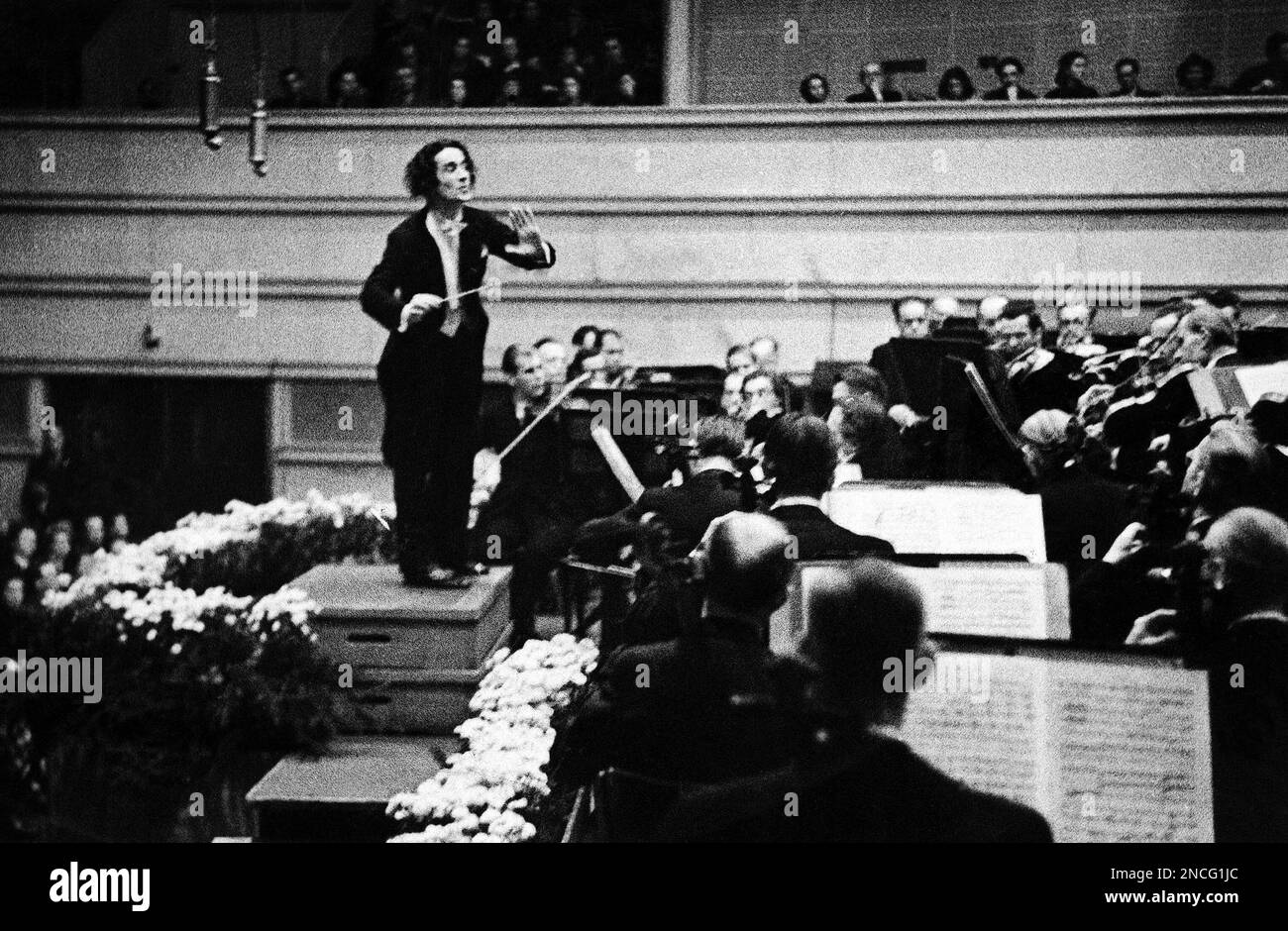 Romanian-born conductor of The Berlin Philharmonic Orchestra, Sergiu ...