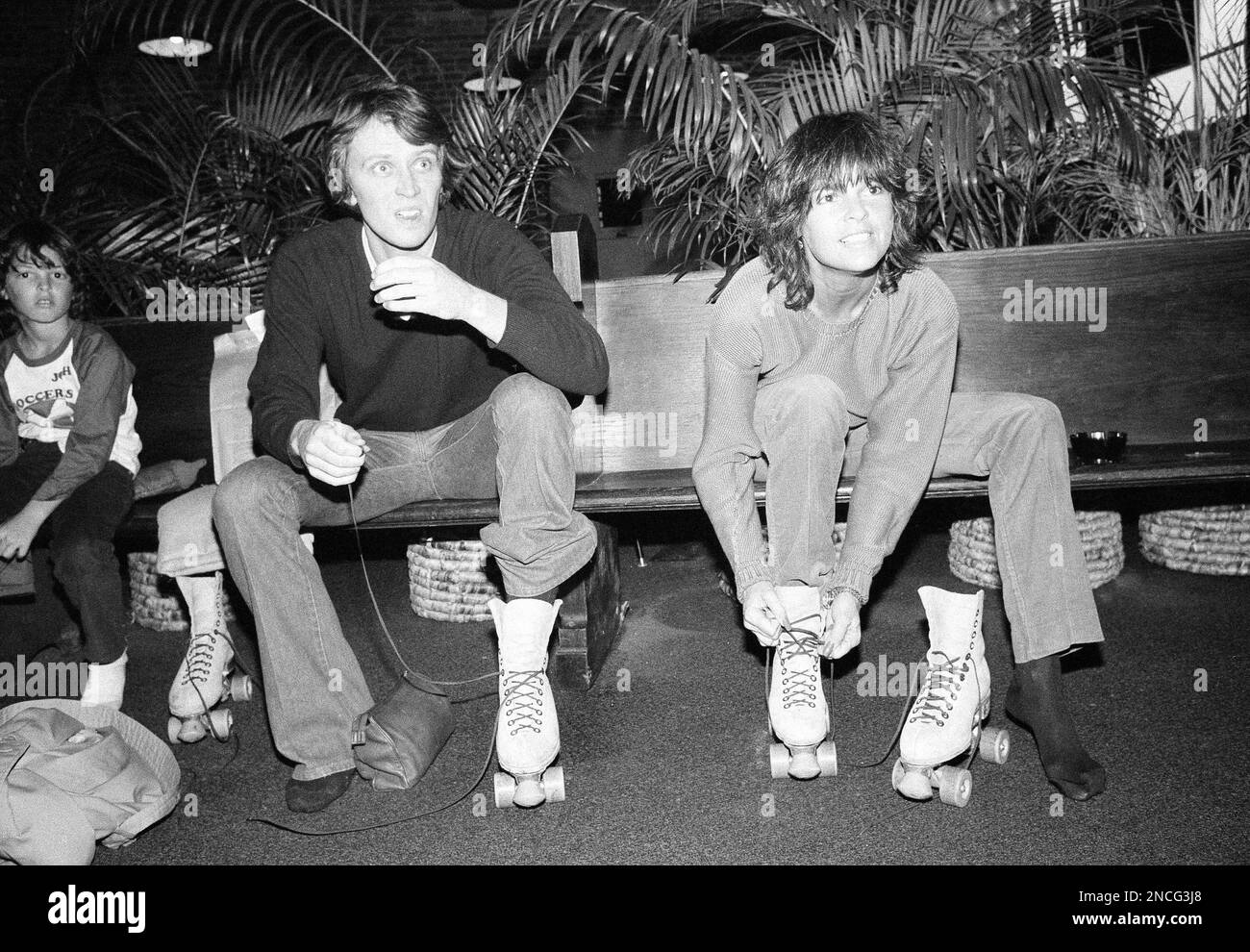 Actress Ali MacGraw and her Escort, Peter Weller, don skates at the ...