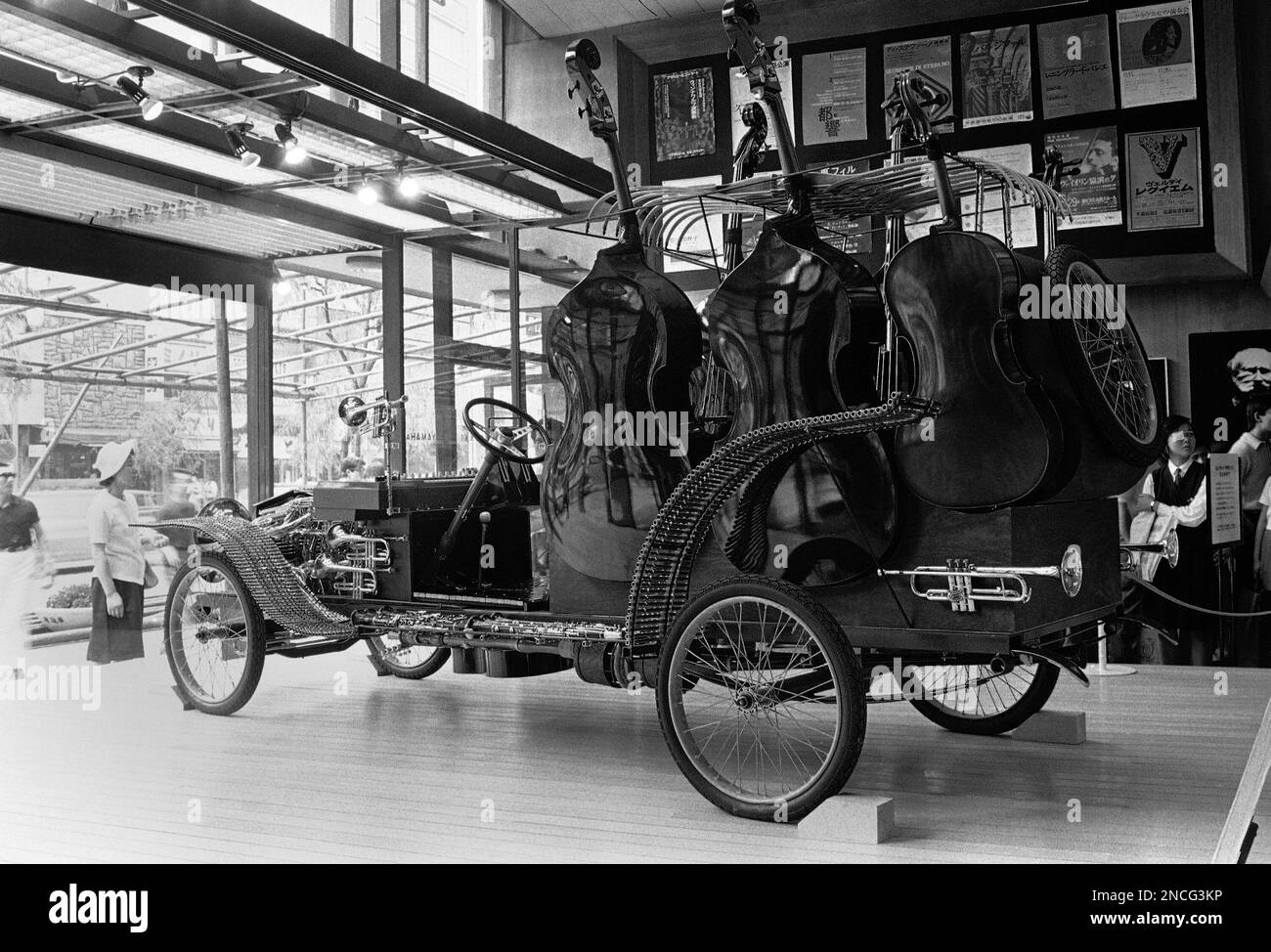 A rear view of the "Musicar", built by a Japanese instrument ...