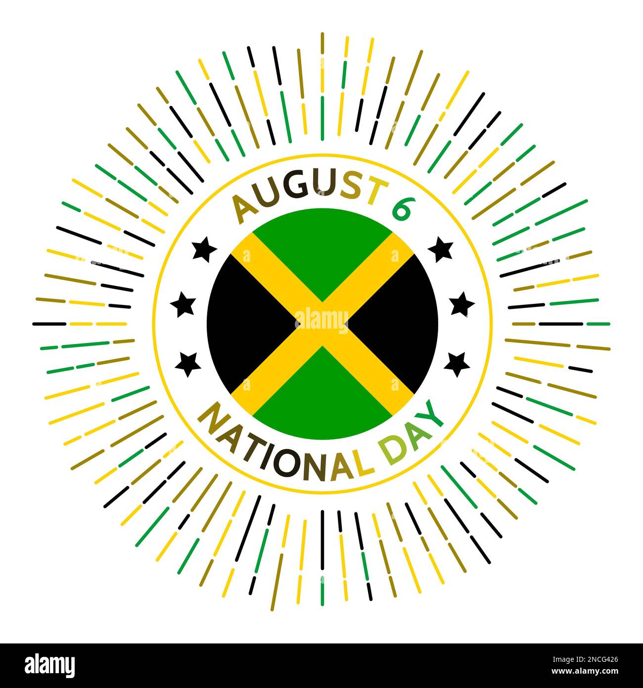 Jamaica national day badge. Independence from the United Kingdom in ...