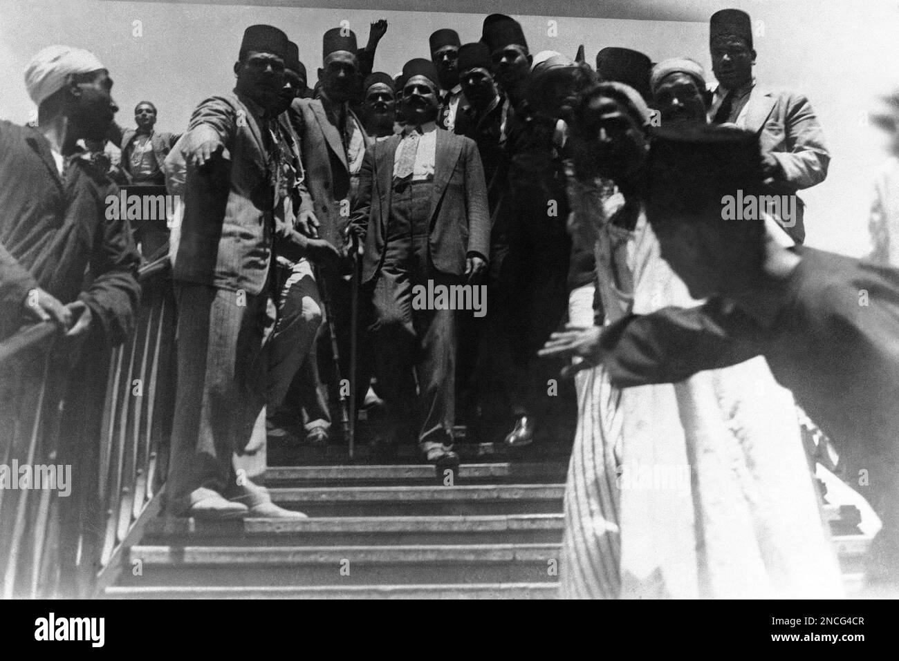 Nahas Pasha, Mustafa el Nahhas, centre, former Prime Minister of Egypt ...