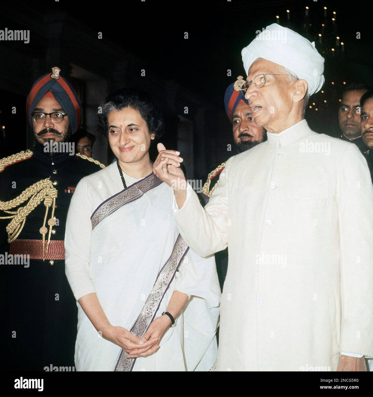 Indian Prime Minister Mrs. Indira Gandhi with Indian President ...