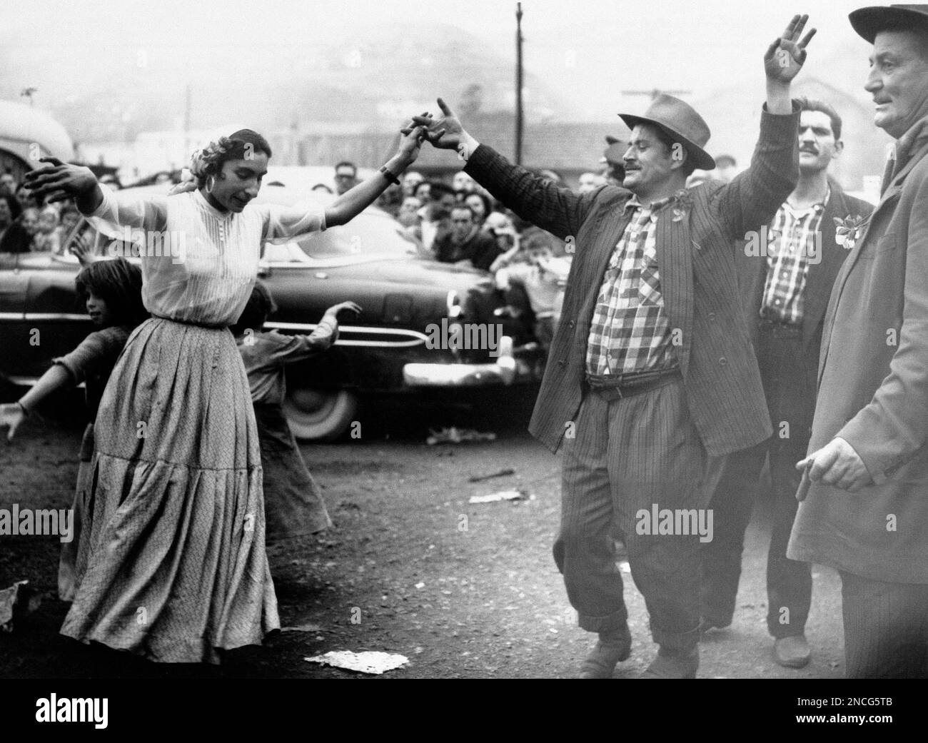 Two Hungarian Gypsies perform one of their traditional dances during ...