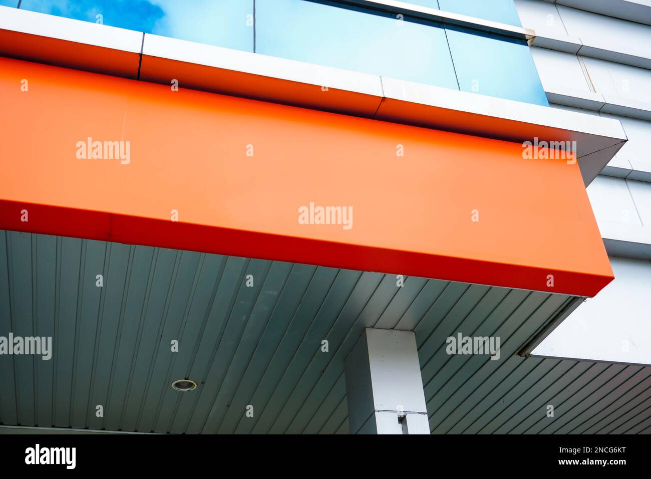Orange signboard mockup in outside for logo design, brand presentation ...