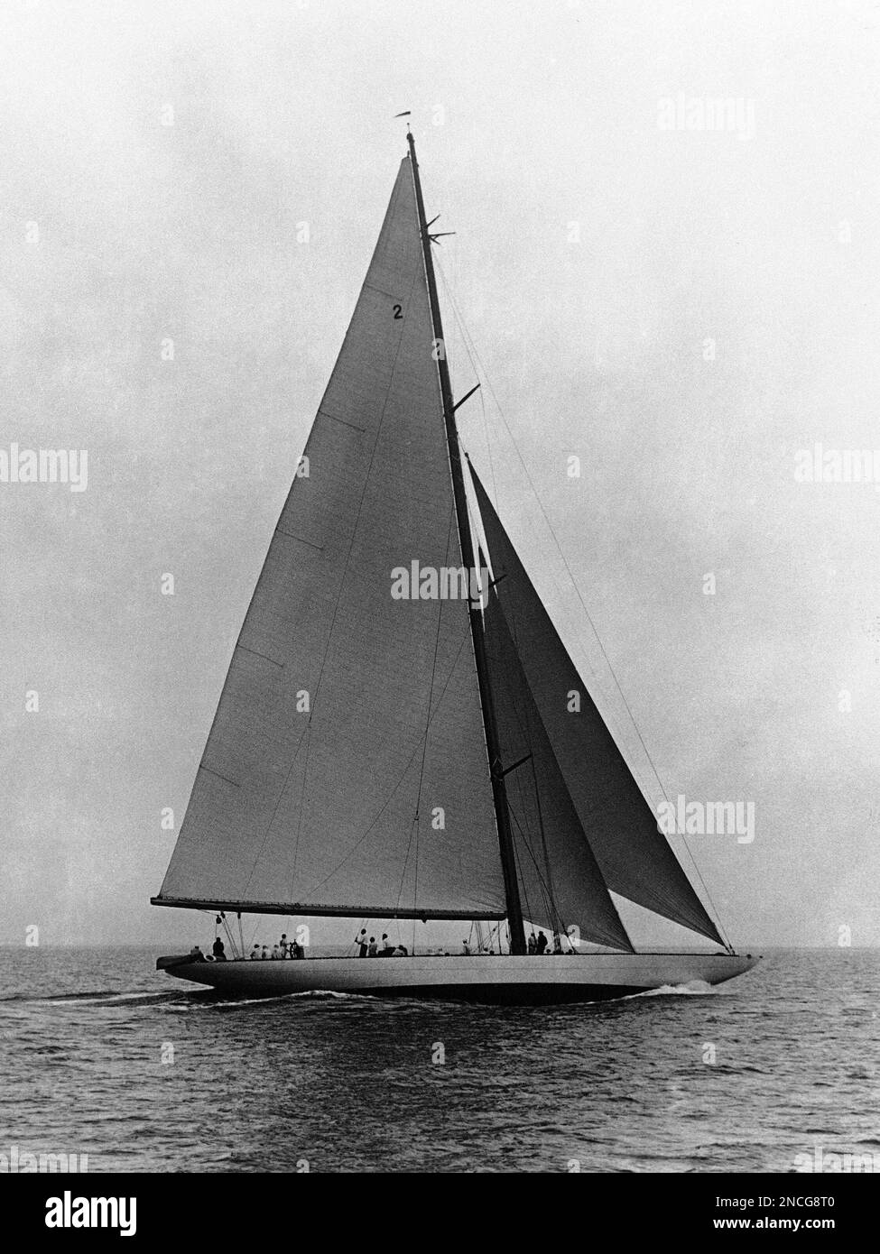 The sailing yacht named "Yankee" at full sail. Pictured around Aug. 16 ...