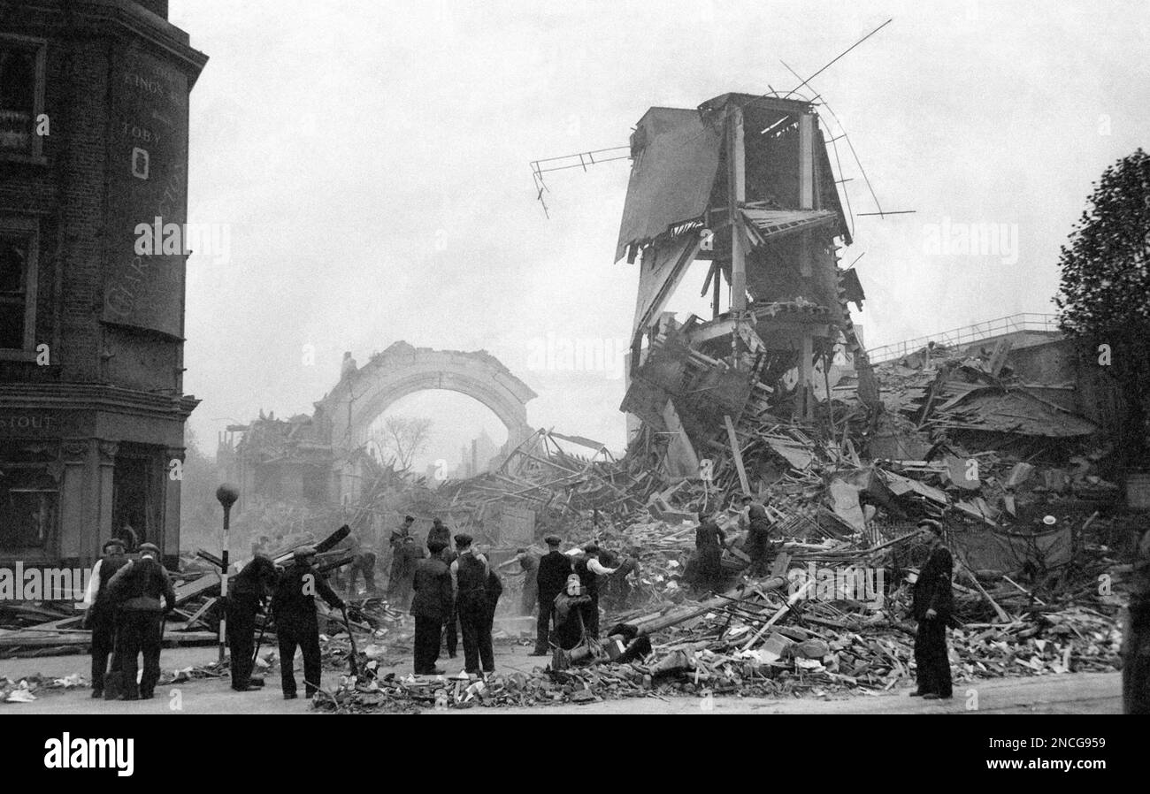 A German raid smashed this hall in an undisclosed London district, Oct ...