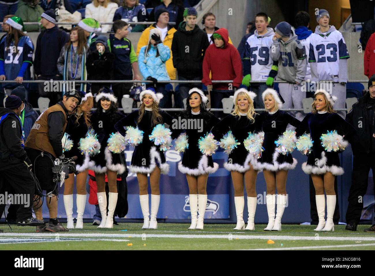 Seattle Seahawks cheerleaders during an NFL football game, Sunday, Dec ...