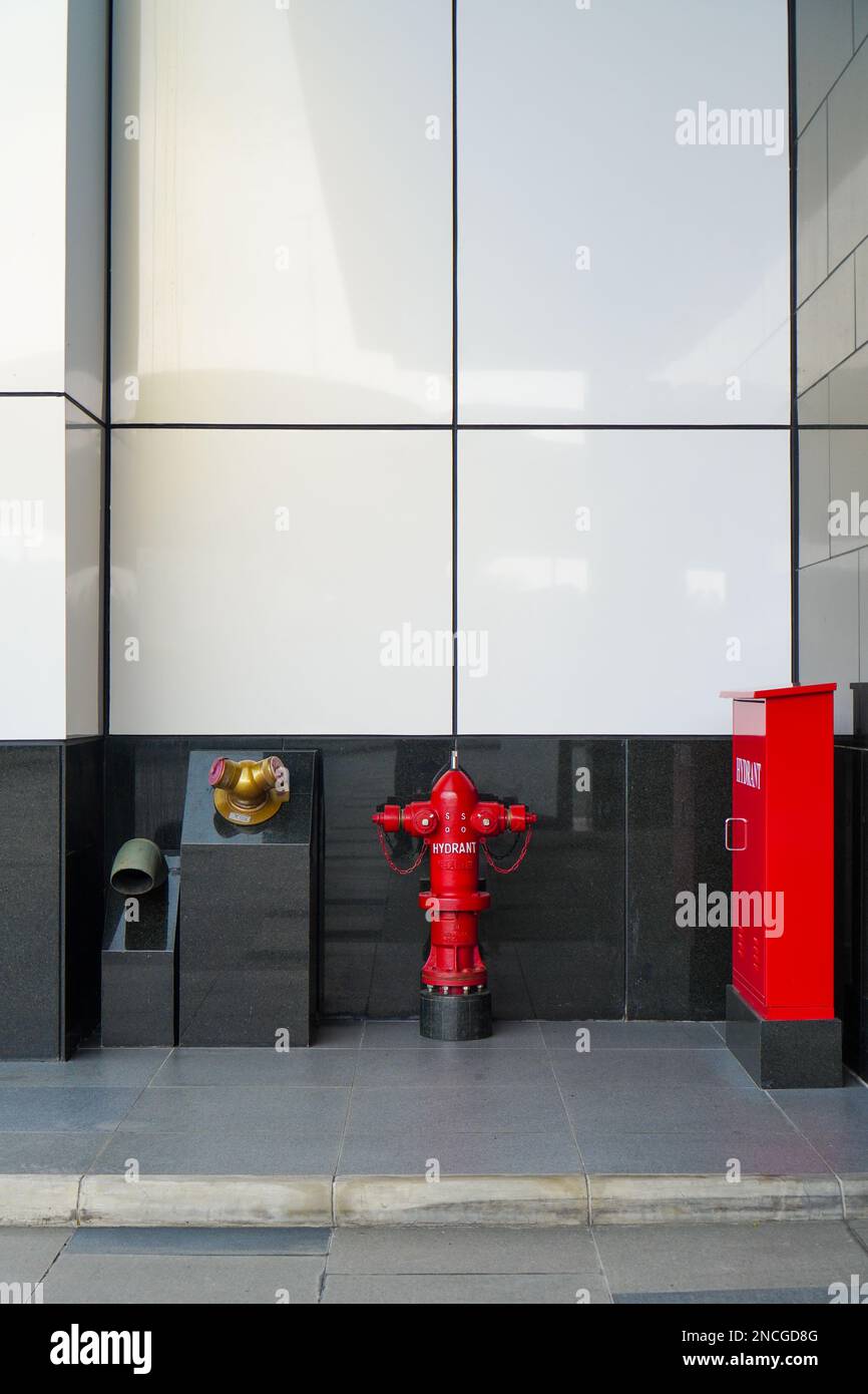 Fire hydrant or water plug providing the water firefighters need to put ...