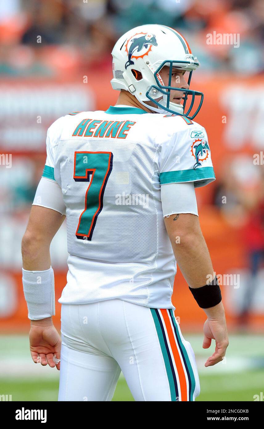 Miami Dolphins quarterback Chad Henne (7) looks on during an NFL ...