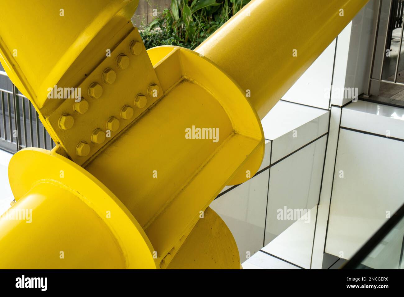 Steel swivel connection of frame roof or wall. Construction element ...