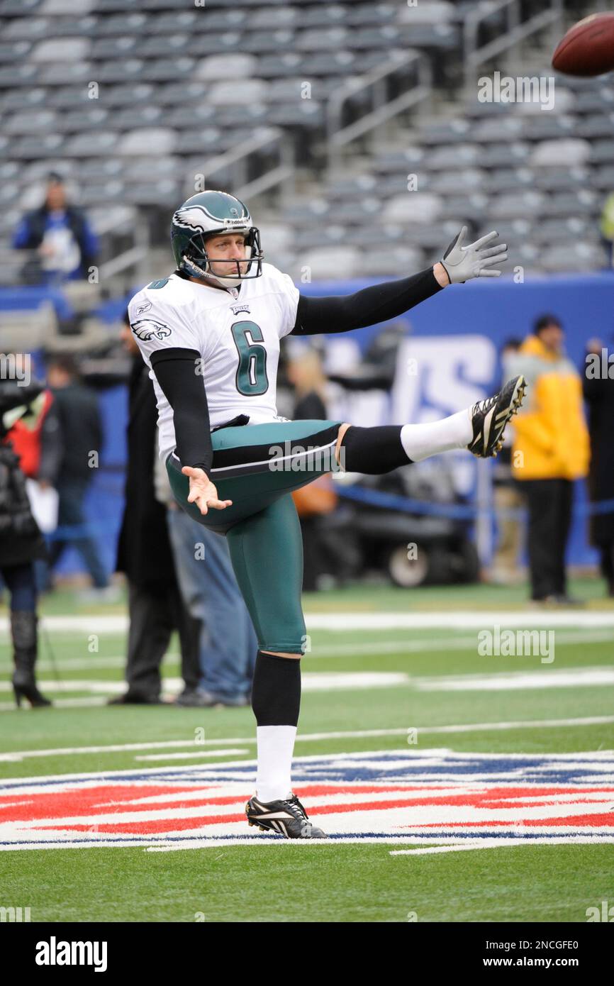 Philadelphia Eagles punter Sav Rocca warms up before the NFL football ...