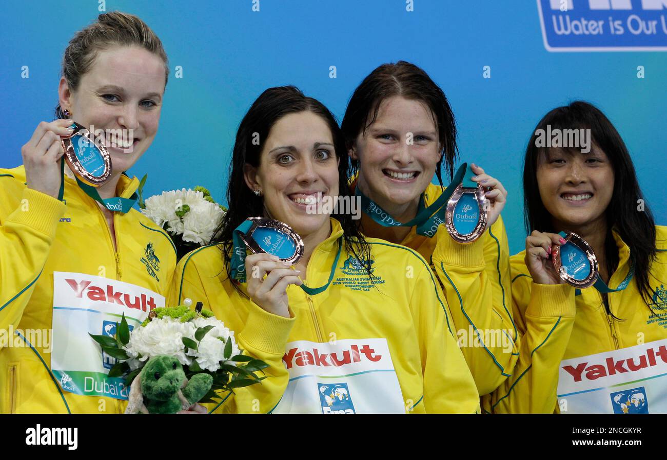 Australia's bronze medal winning team,Rachel Goh, Leisel Jones ...