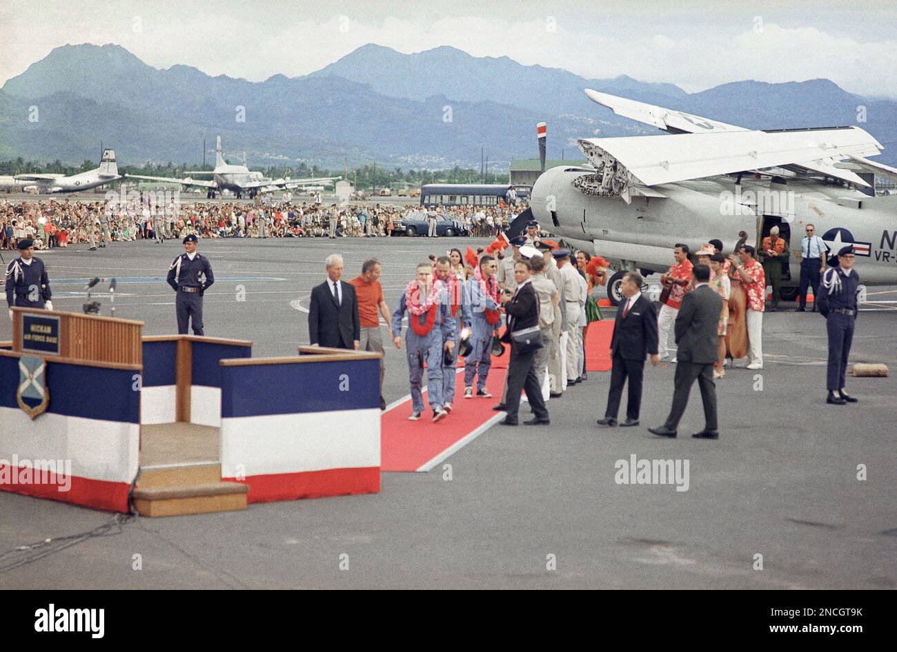 Apollo 8 astronauts arrival in Honolulu on Dec. 28, 1968. Astronauts ...