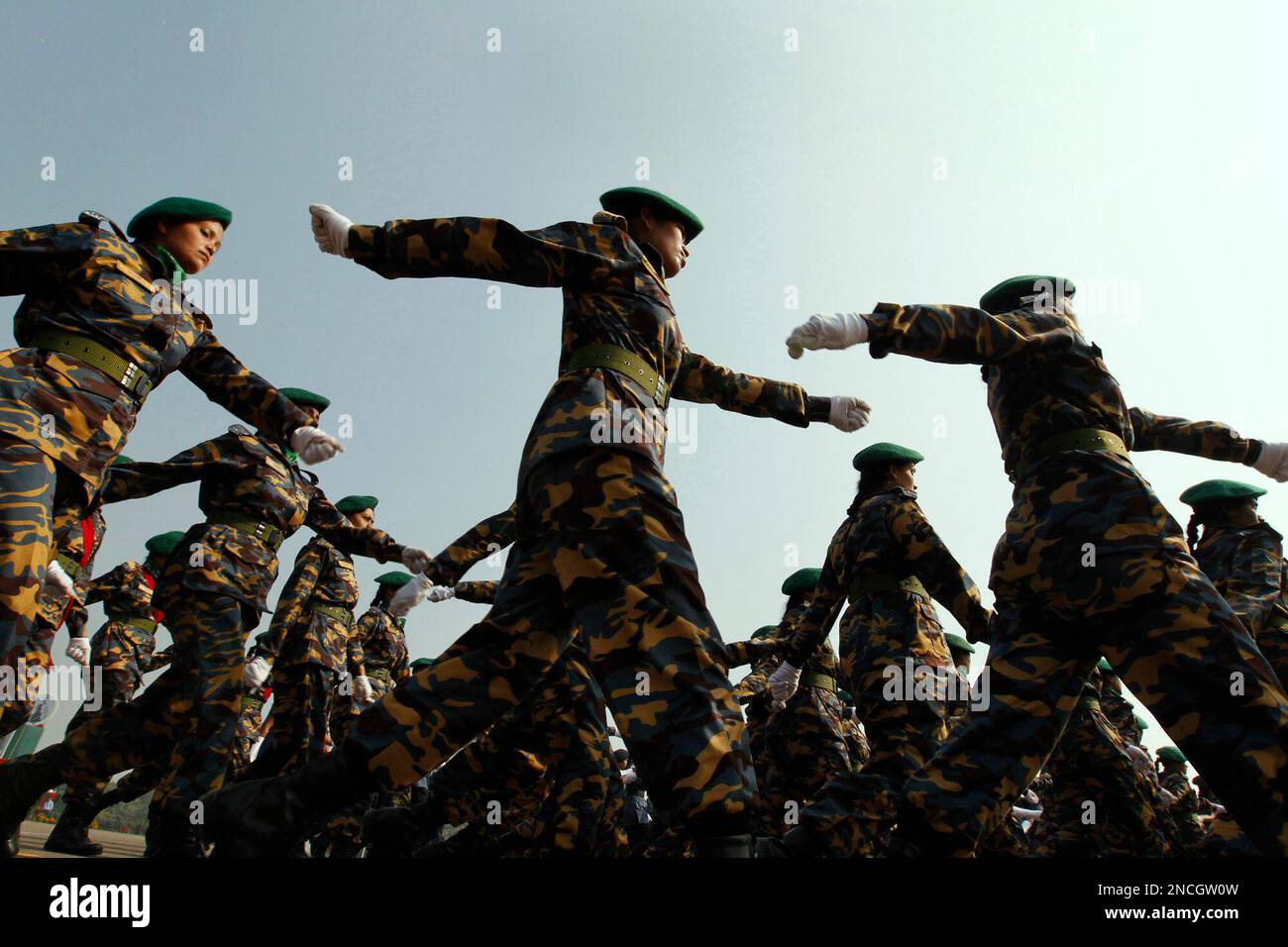 Bangladeshi women soldiers march during Victory Day celebrations in ...
