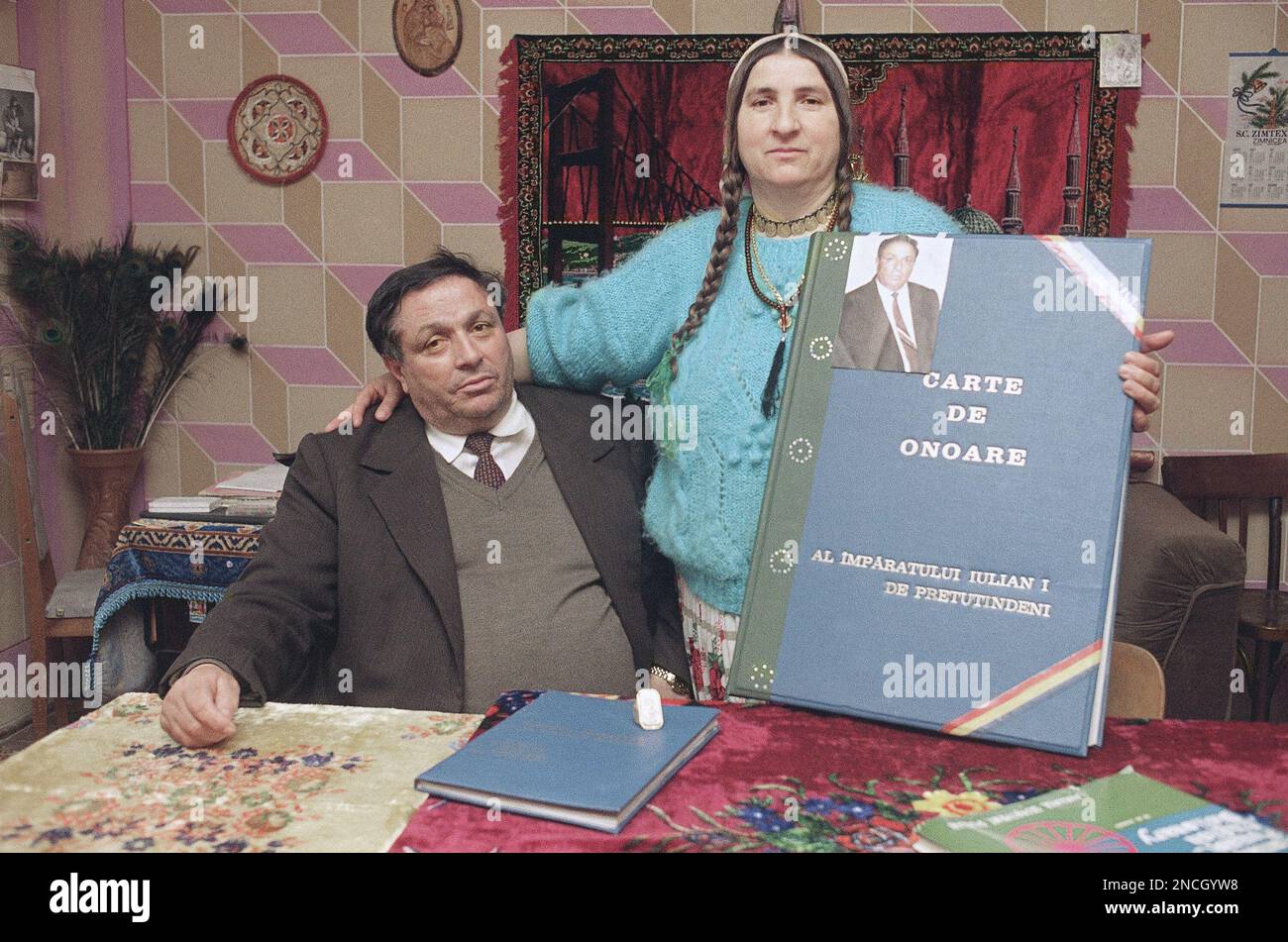 "Emperor" Iulian Radulescu with his wife Veroleana, at home in Sibiu ...