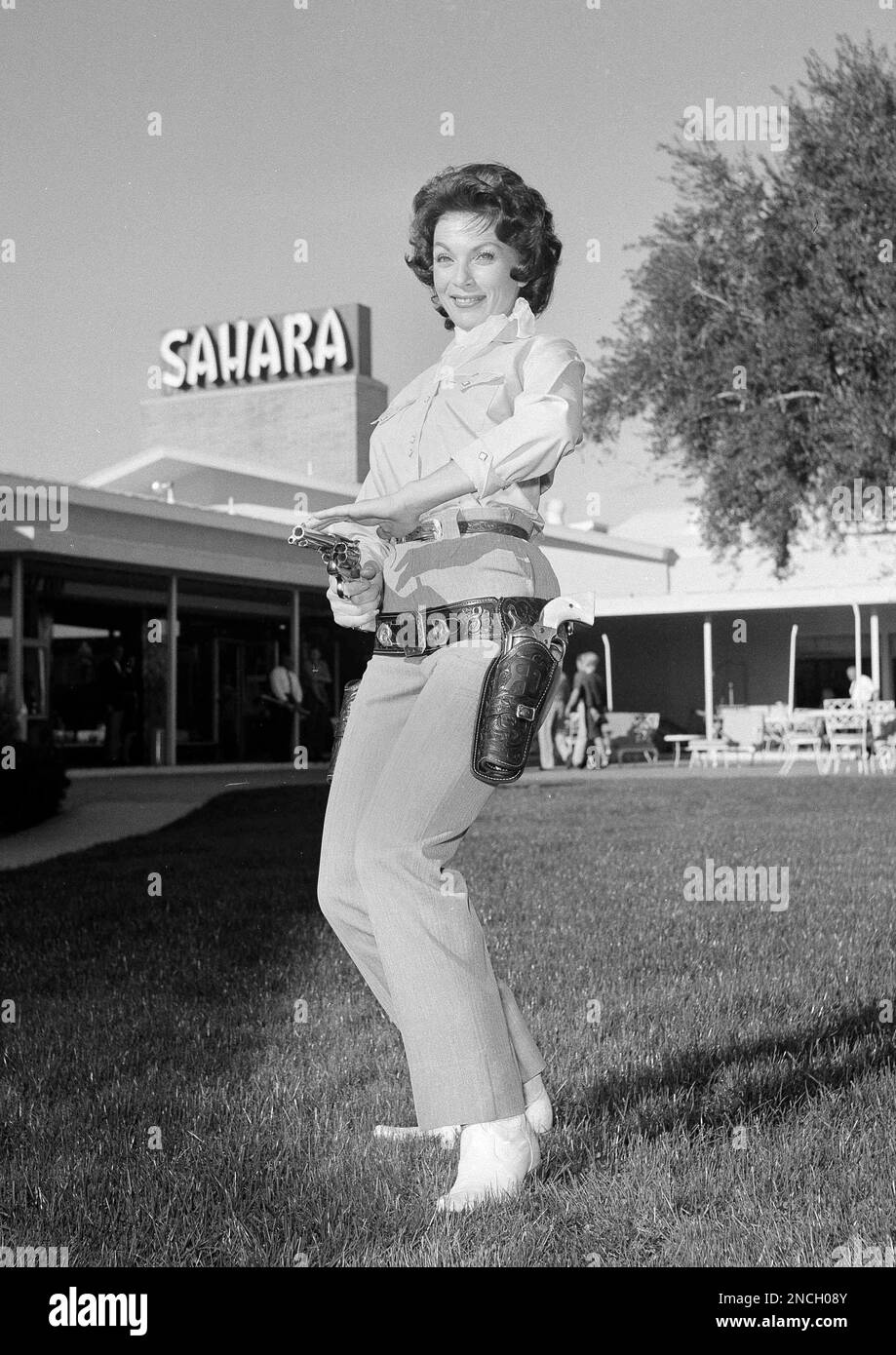 Marcia Rogers, pistol-packing chorine at Hotel Sahara in Las Vegas ...