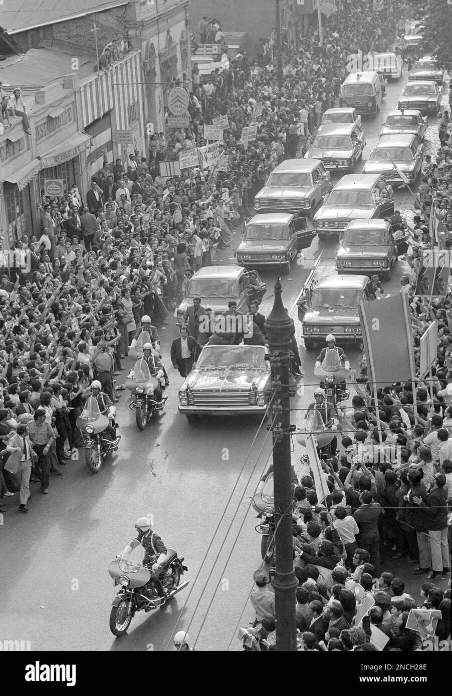 Cuba’s Fidel Castro and Chile’s President Salvador Allende head the ...