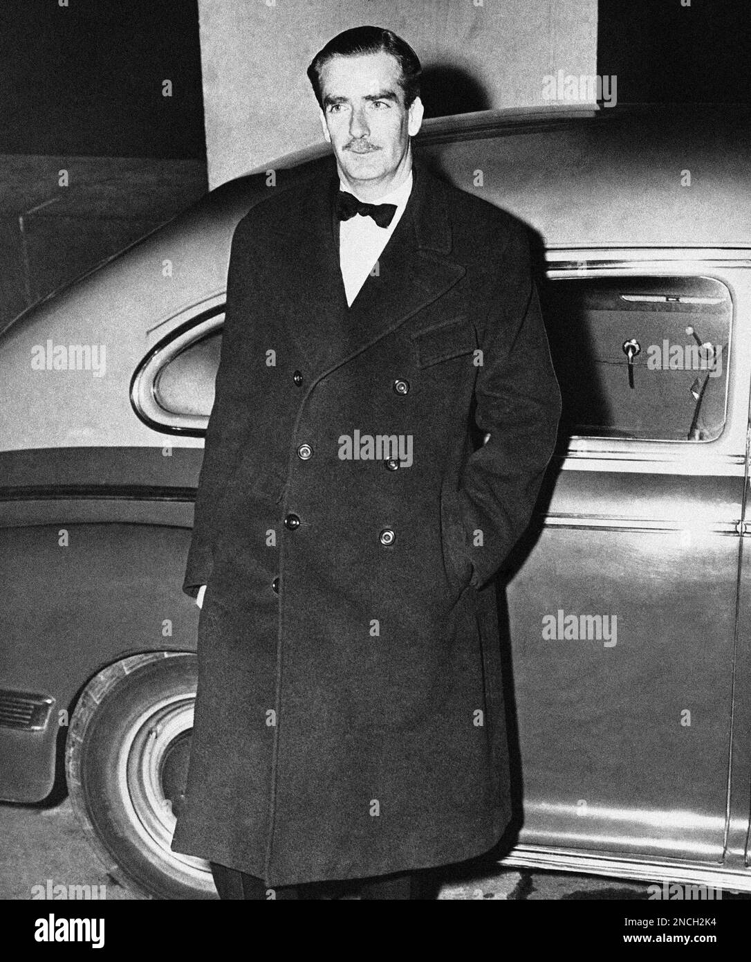 British Foreign Secretary Anthony Eden leaves his car as he arrives at ...