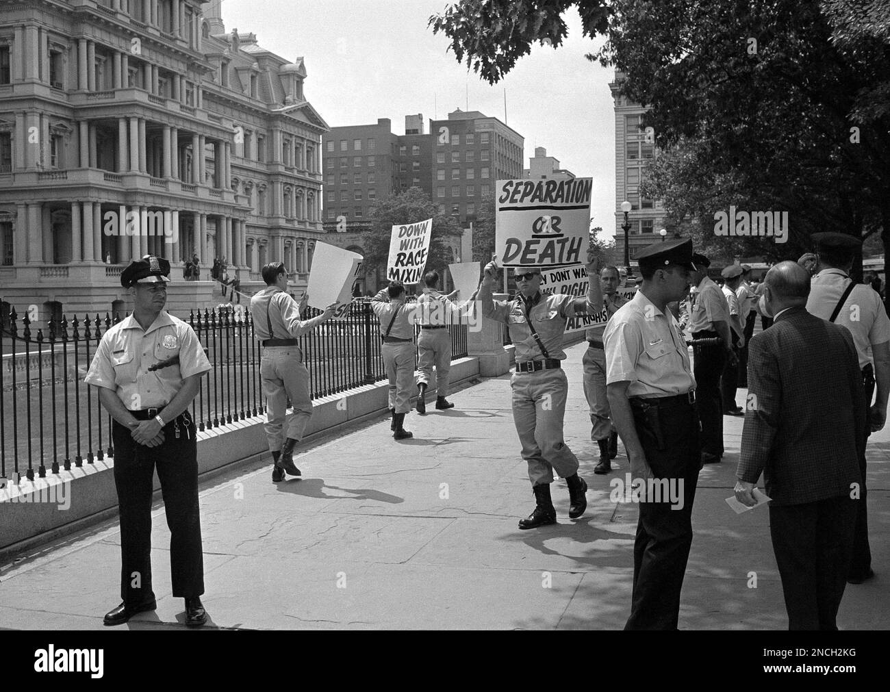 Members of the American Nazi Party carry out their own demonstration ...