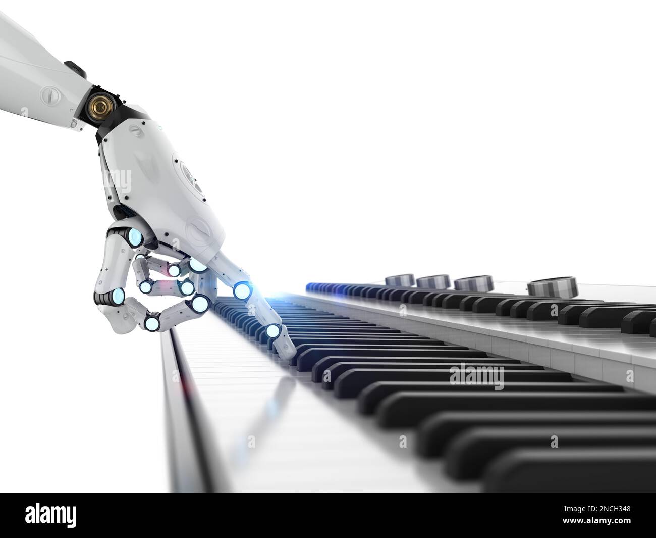 Ai music composer or generator with 3d rendering robot play piano Stock ...