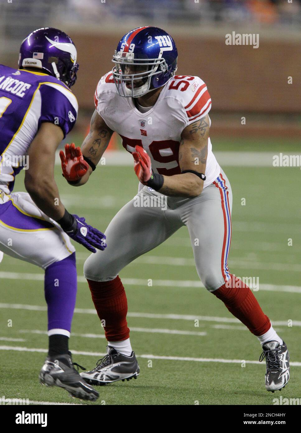 New York Giants linebacker Michael Boley (59) is seen during fourth ...