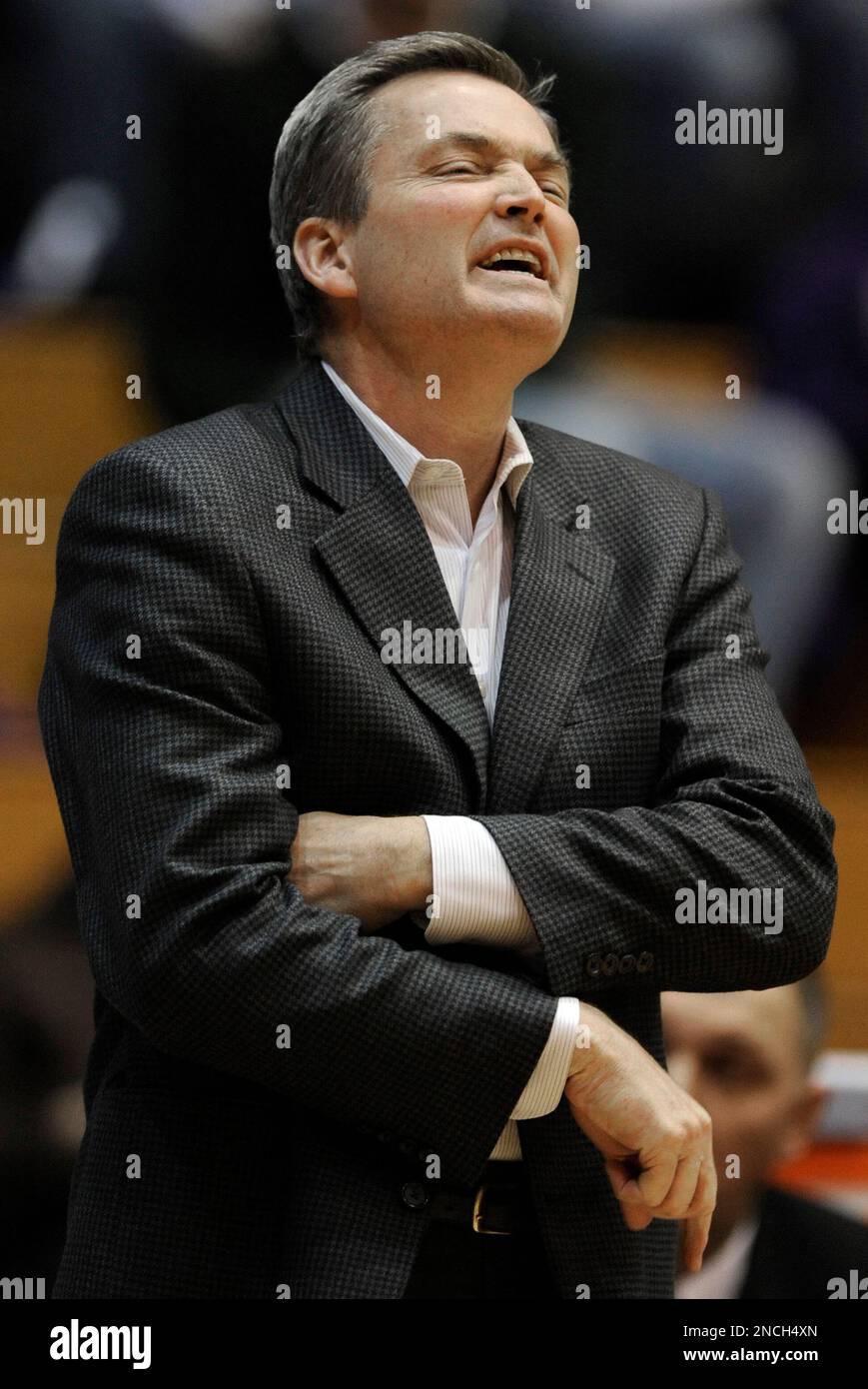 Northwestern Head Coach Bill Carmody reacts during the second half of ...