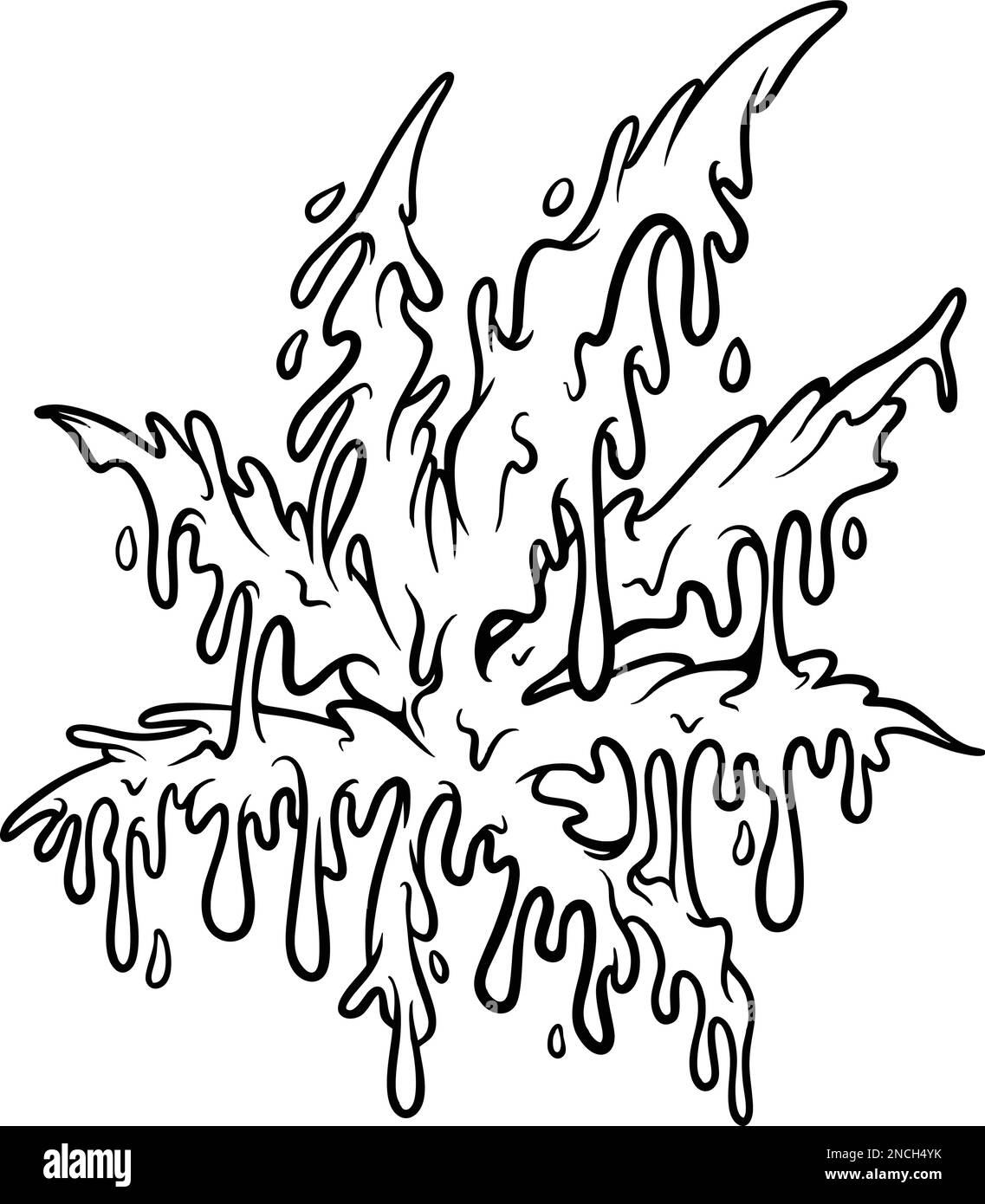 Cannabis leaf plant melted monochrome vector illustrations for your ...
