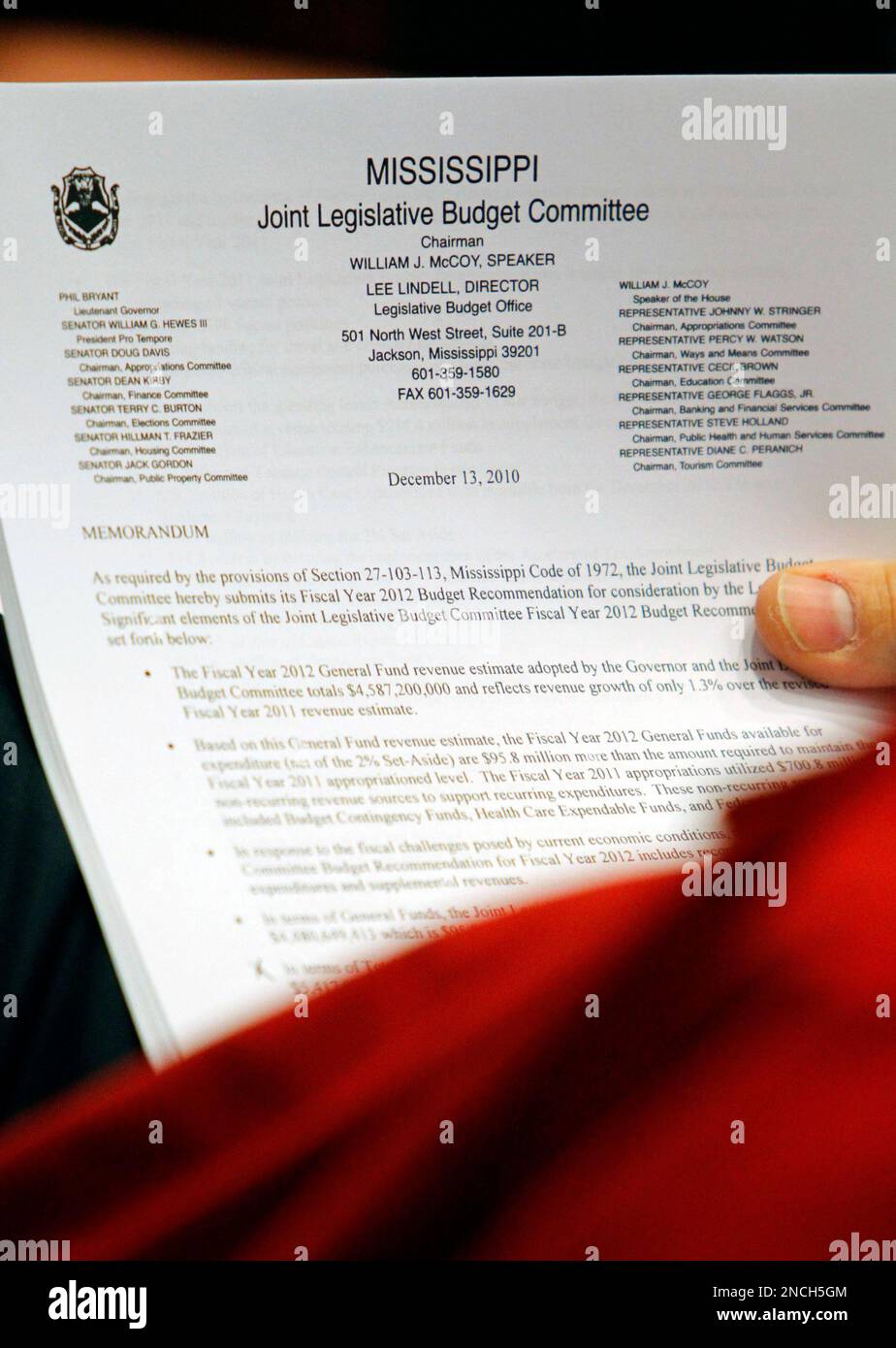 House Appropriations Committee Chairman Rep. Johnny Stringer, D ...