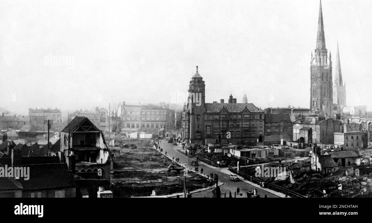 The bomb-wrecked centre of the city of Coventry as it is, Jan. 13, 1942 ...