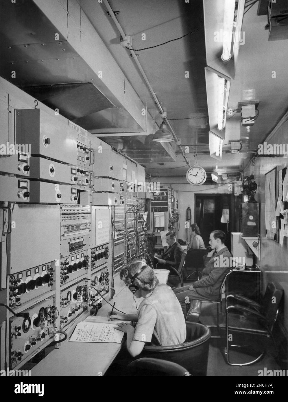 The wartime control room for the B.B.C. European Service, Oct. 7, 1942 ...