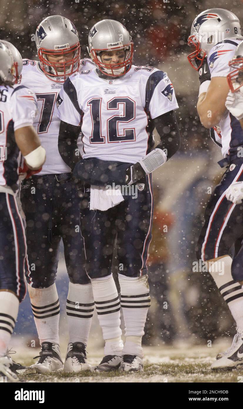 New England Patriots quarterback Tom Brady in the huddle in the second ...
