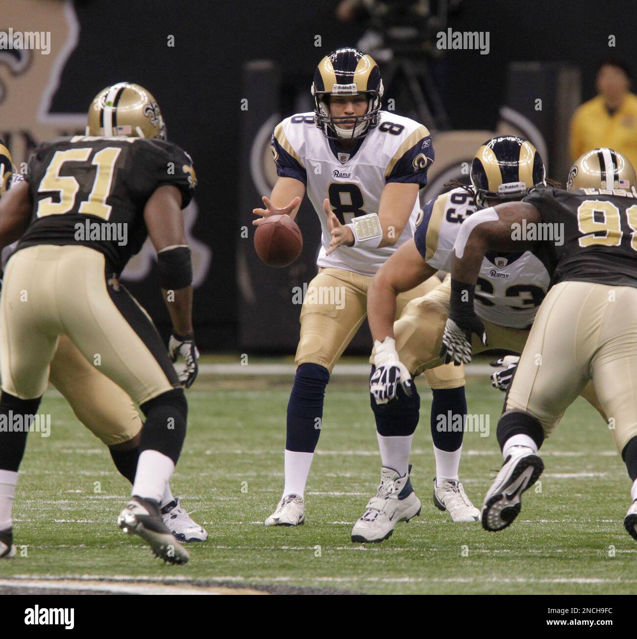 St. Louis Rams quarterback Sam Bradford (8) of an NFL football game at ...